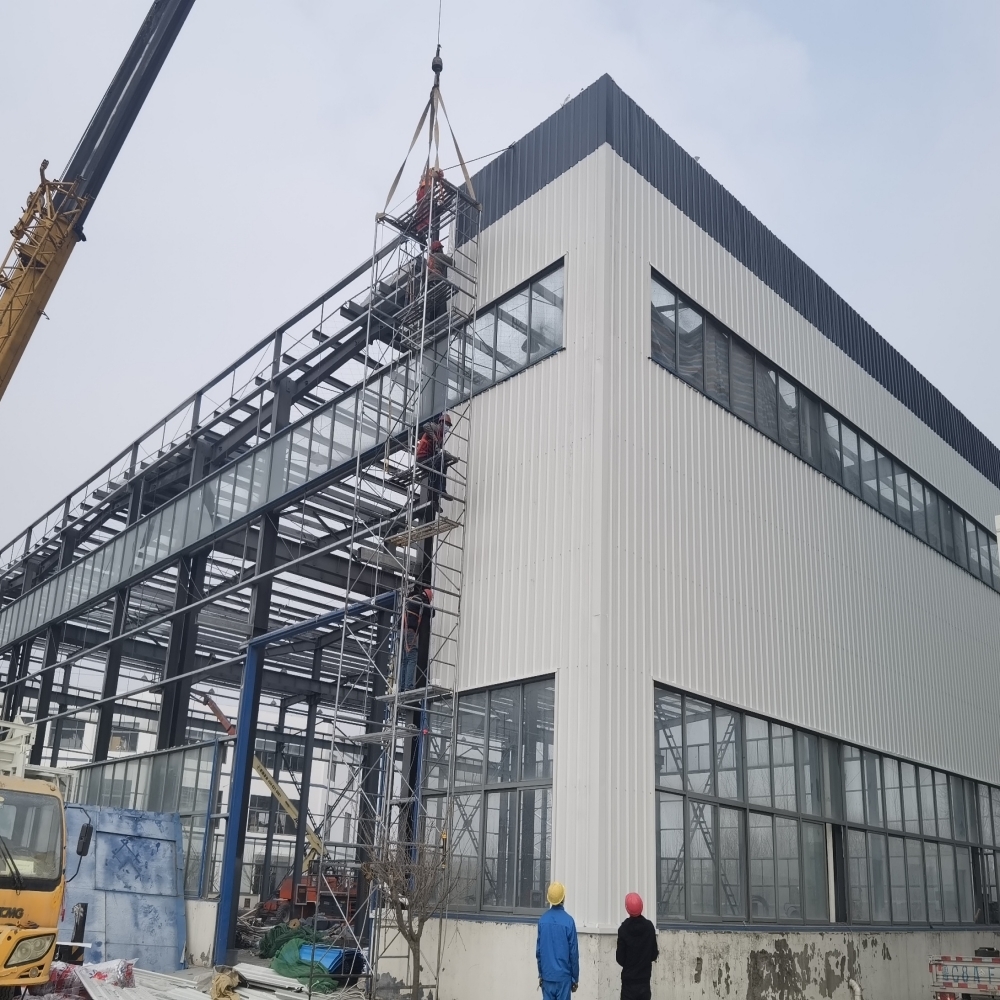 Prefab Steel Portal Frame Building with H-Section Beams and Columns