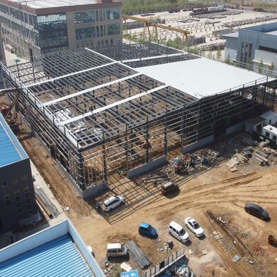 Single Storey Prefabricated Steel Warehouse Building Custom Size