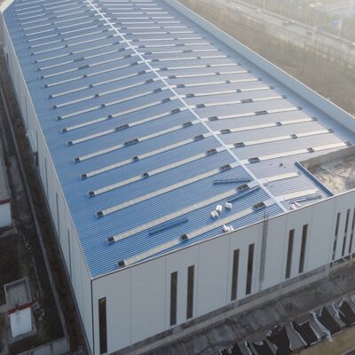Prefab Steel Structure Warehouse with H-Section Beams and Sandwich Panels